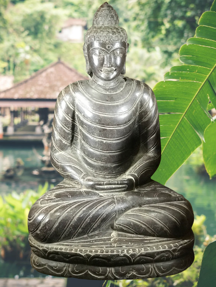 Stone Dhyana Meditation Buddha Statue 37" – Routes Gallery