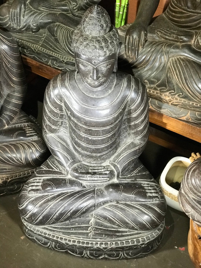 Stone Dhyana Meditation Buddha Statue 37" – Routes Gallery